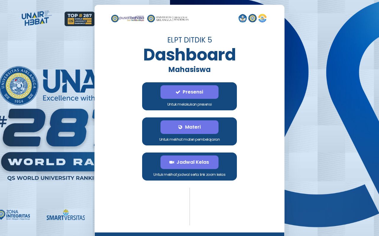 Dashboard ELPT Ditdik Mahasiswa